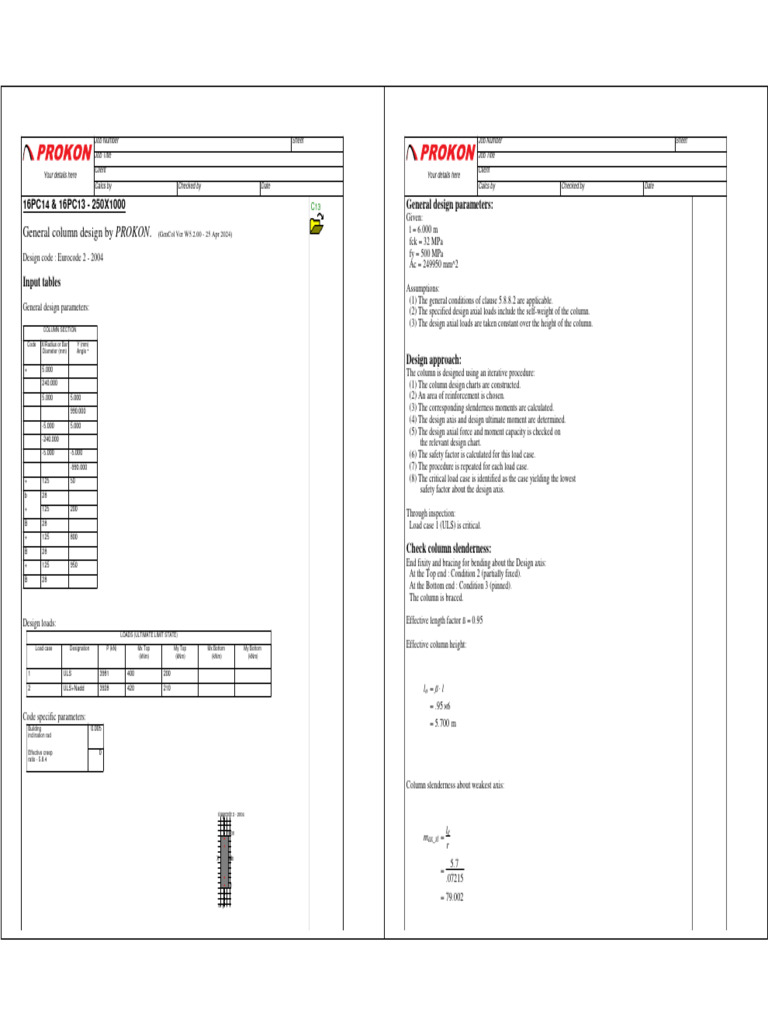 General Column Design by PROKON | PDF | Mechanics