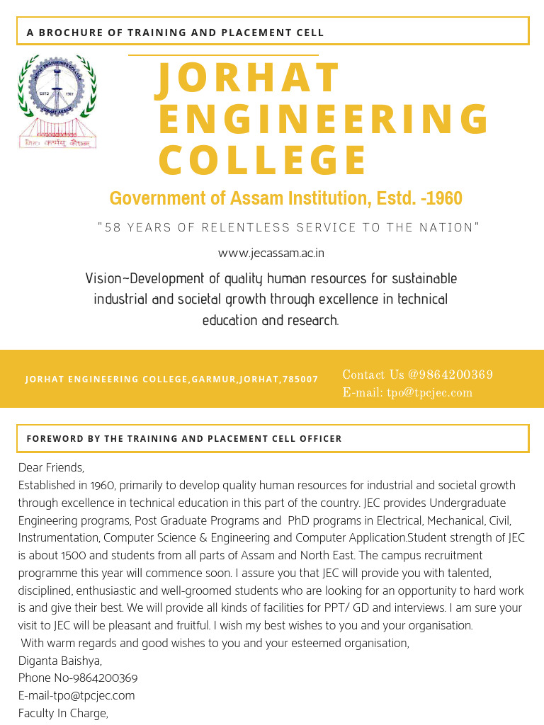 Placement-Brochure JEC | PDF | Engineering | Science