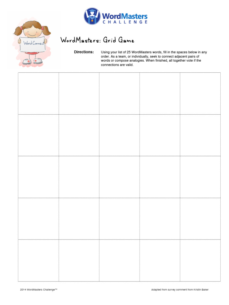 Wordmasters Grid Game Color | PDF