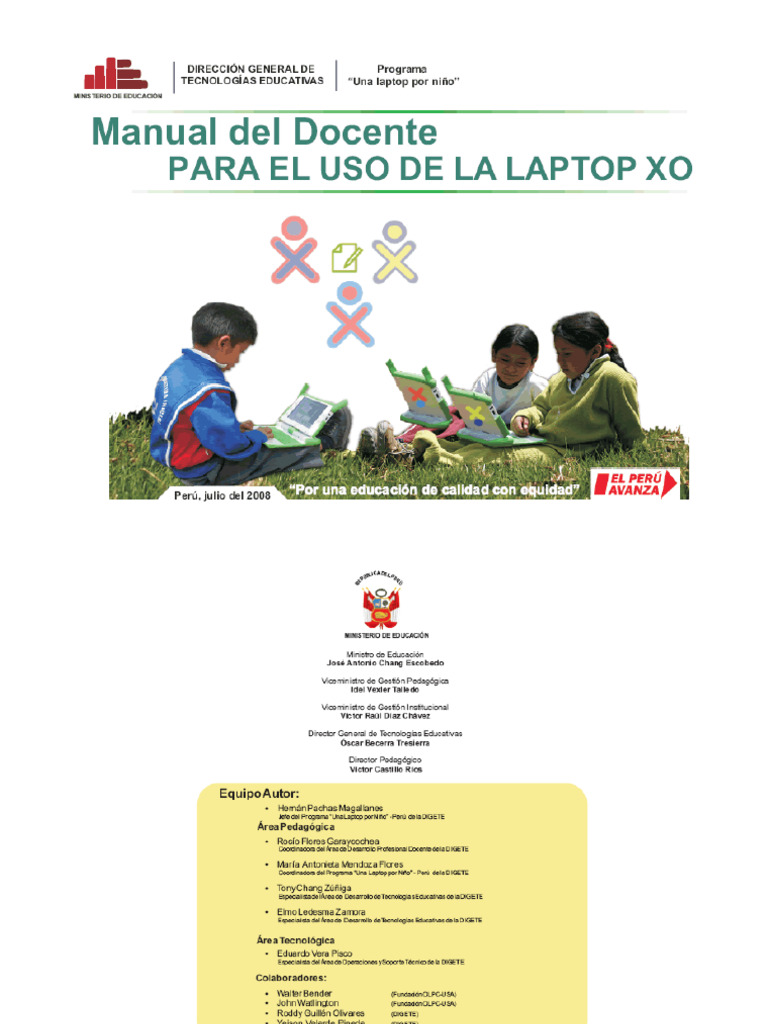 Manual Del Docente para El Uso de La Laptop XO | PDF | Ordenador portátil | Aprendizaje