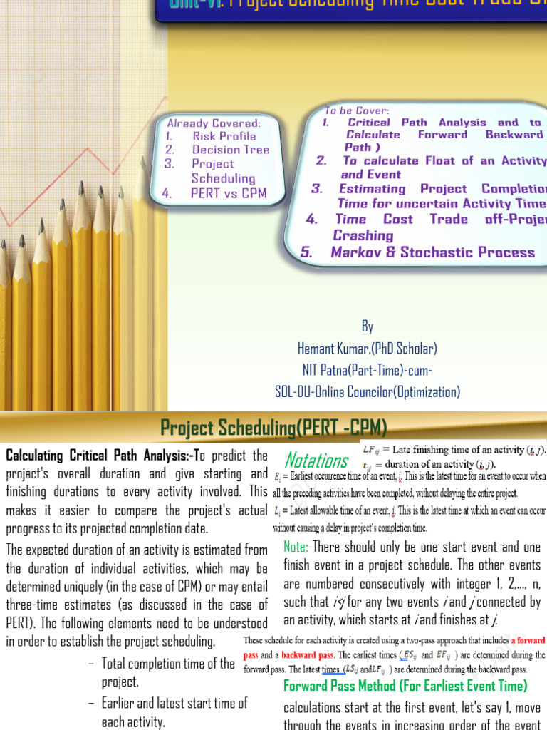 Unit 6 Project Scheduling and Markov Process Dated 9th June 23 - SOL - DU - MBAFT - 6202 | PDF ...