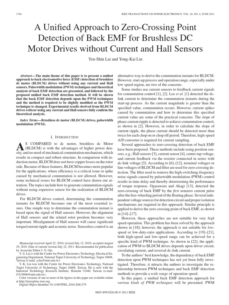 A Unified Approach To Zero Crossing Poin | PDF | Electric Motor | Power ...