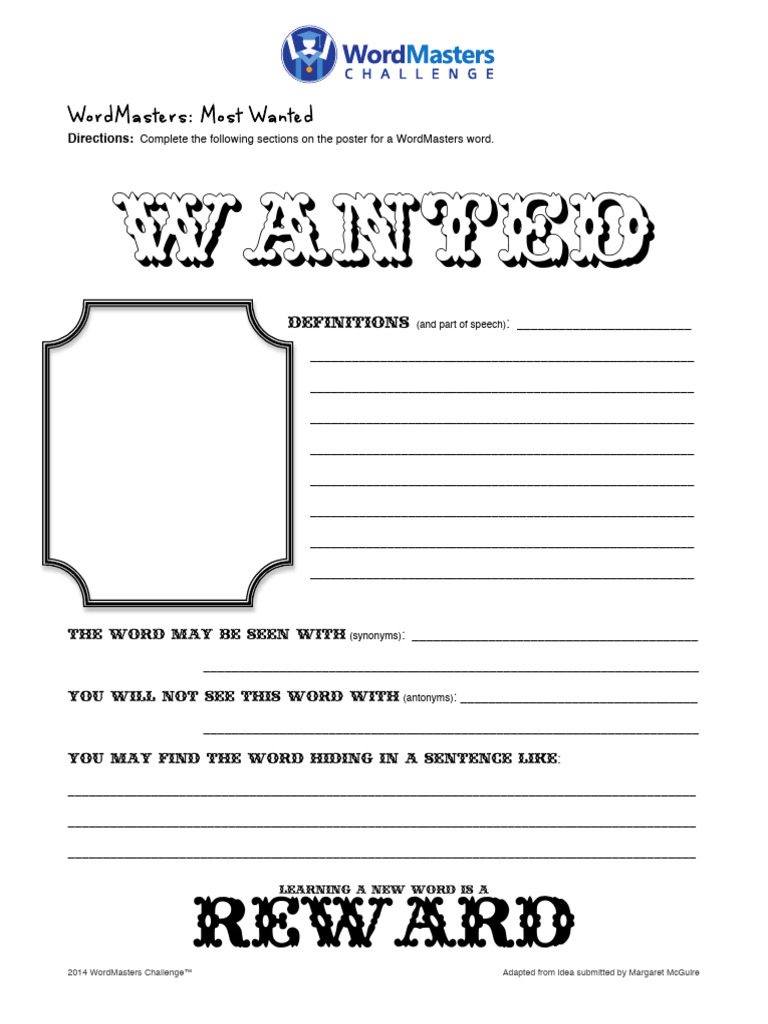 Wordmasters Most Wanted Color | PDF