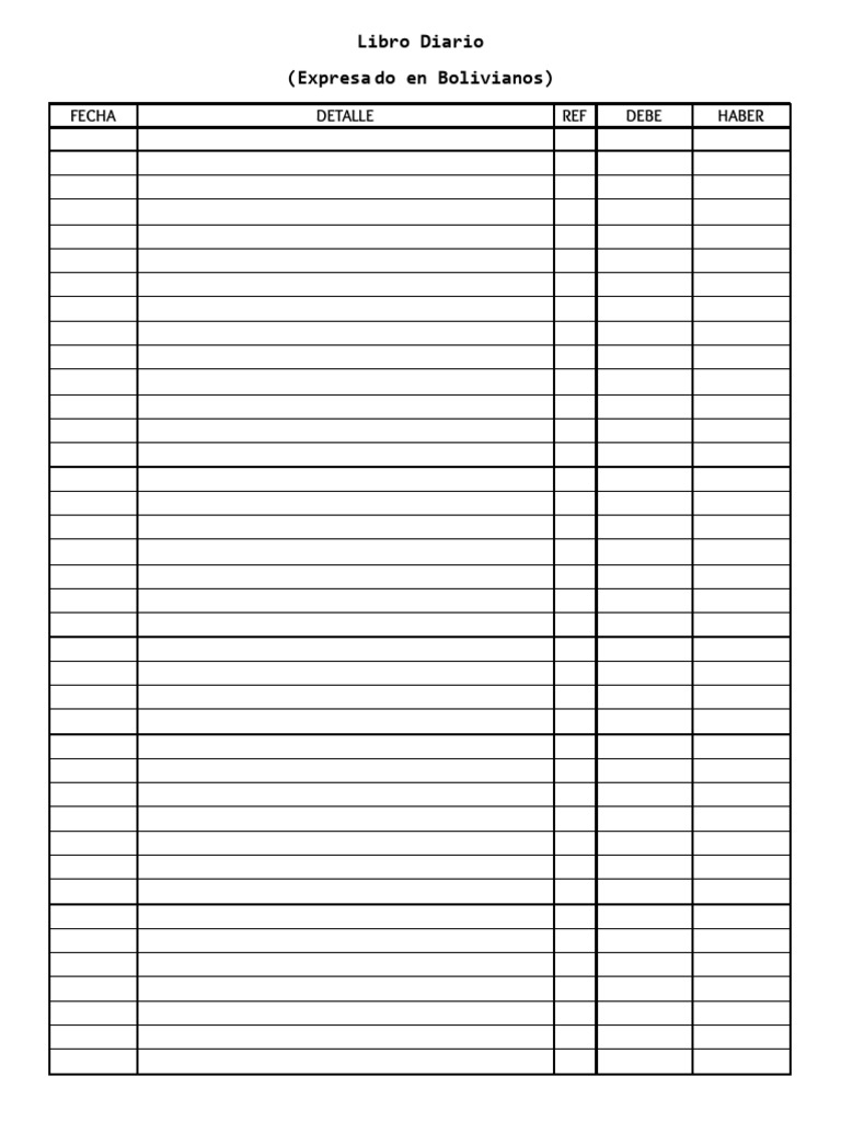 Formato Libro Diario 2023 | PDF