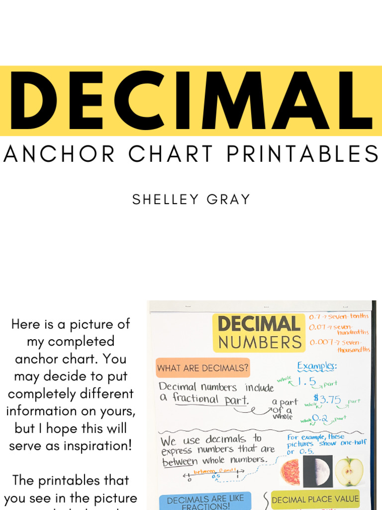 Decimal: Anchor Chart Printables | PDF