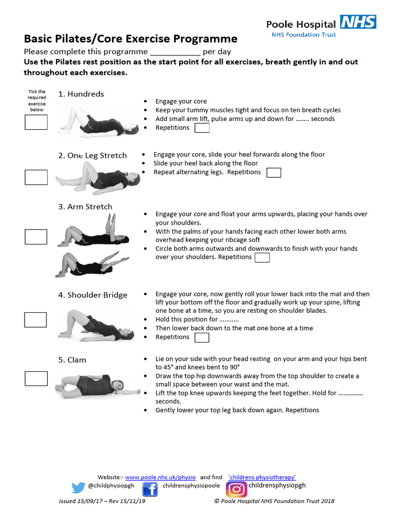 Basic Pilates and Core Programme 2019 Done | PDF | Pilates