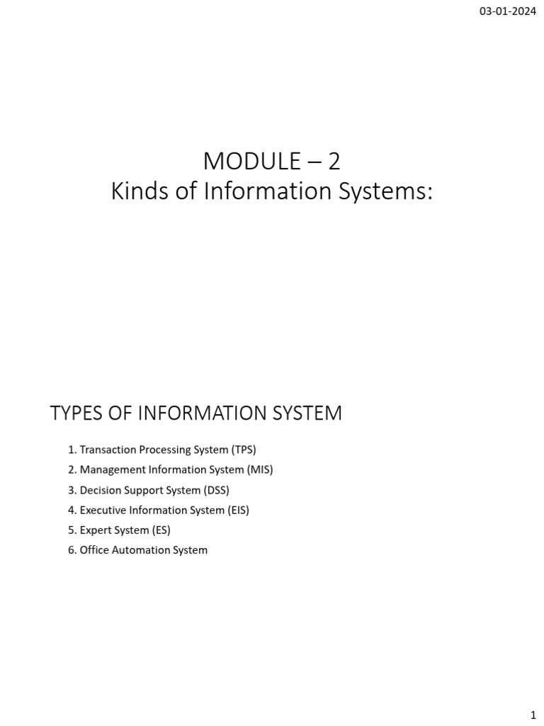 Module - 2 | PDF | Decision Support System | Information System
