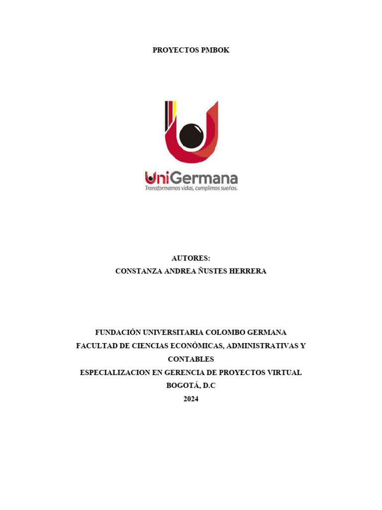 C2.entrega 2 Pmbok | PDF | Gestión de proyectos | Planificación