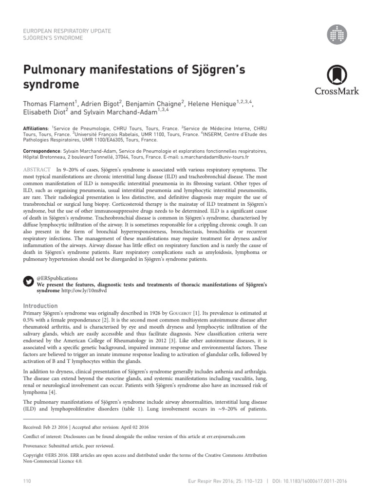 Pulmonary manifestations of sjogren´s syndrome | Download Free PDF ...