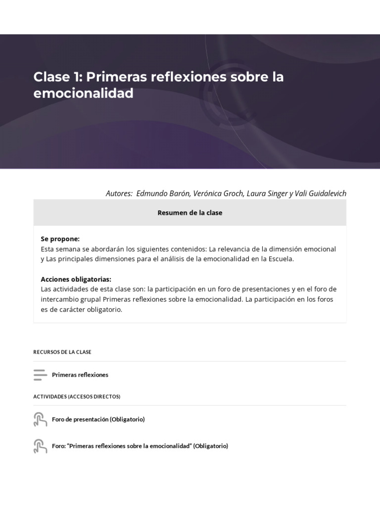Clase 1 Primeras Reflexiones Sobre La Emocionalidad vXxkazrA | PDF ...