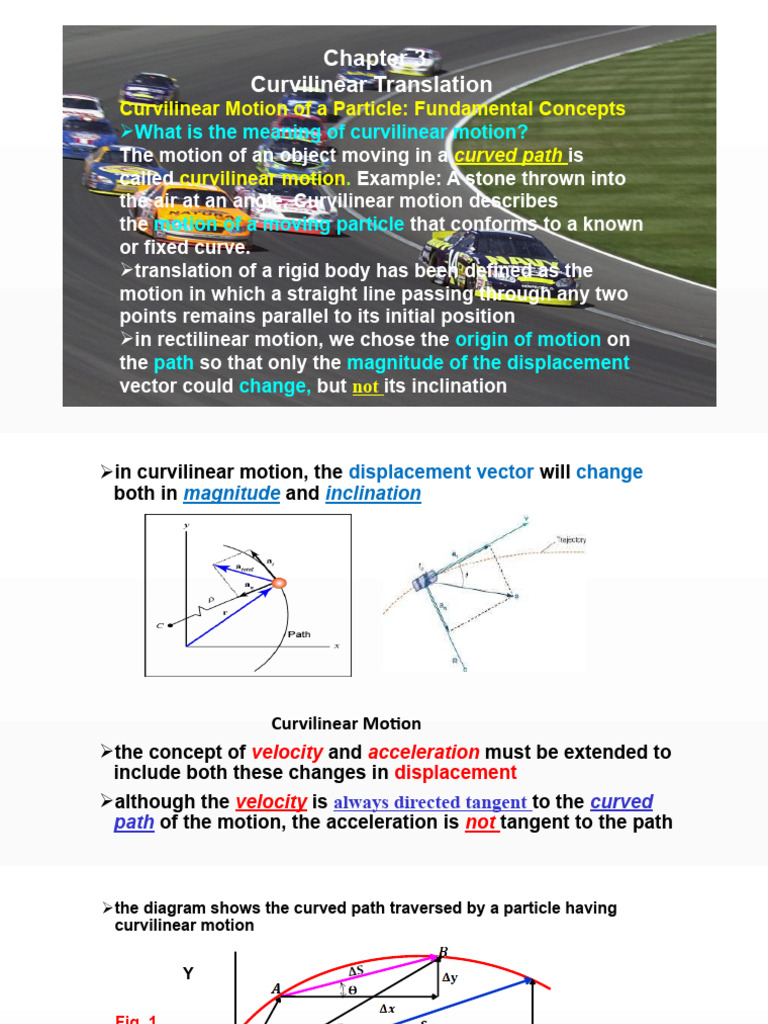 Engg1016Ch3Curvilinear Translation | PDF | Acceleration | Force