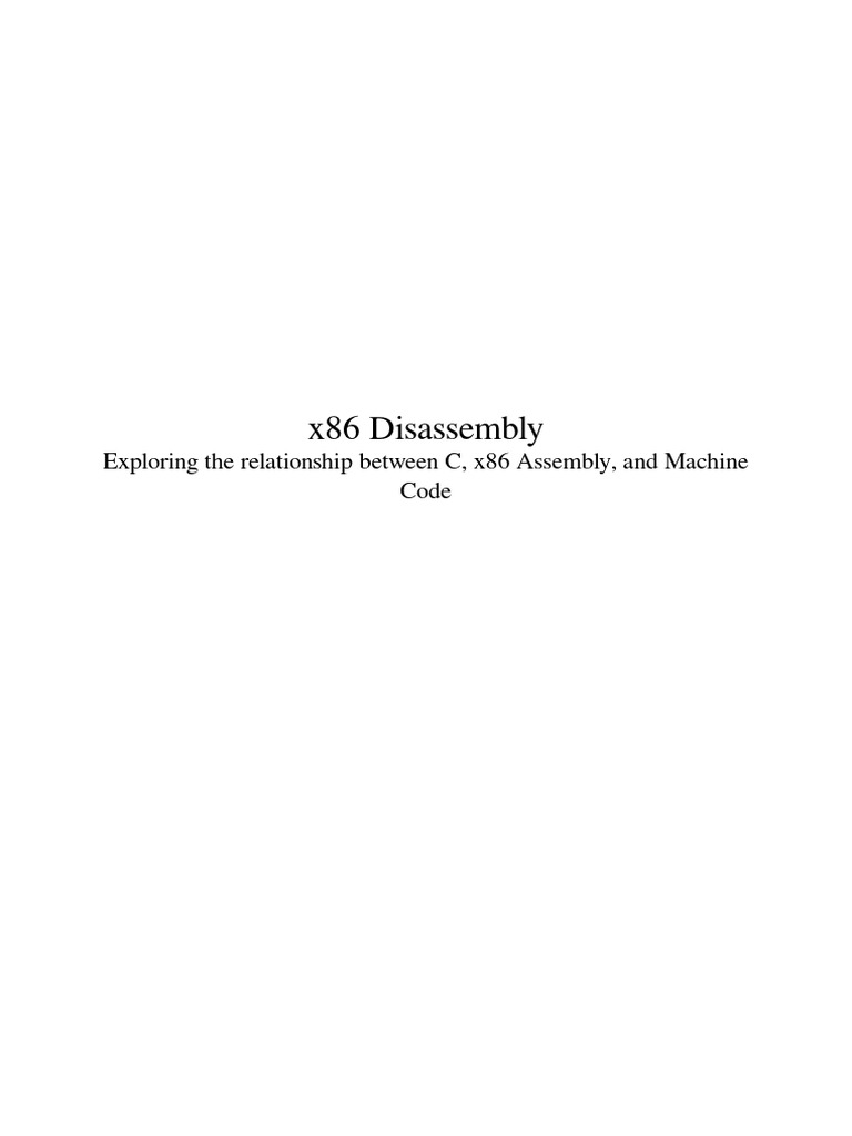 x86 Disassembly | PDF | Assembly Language | Source Code