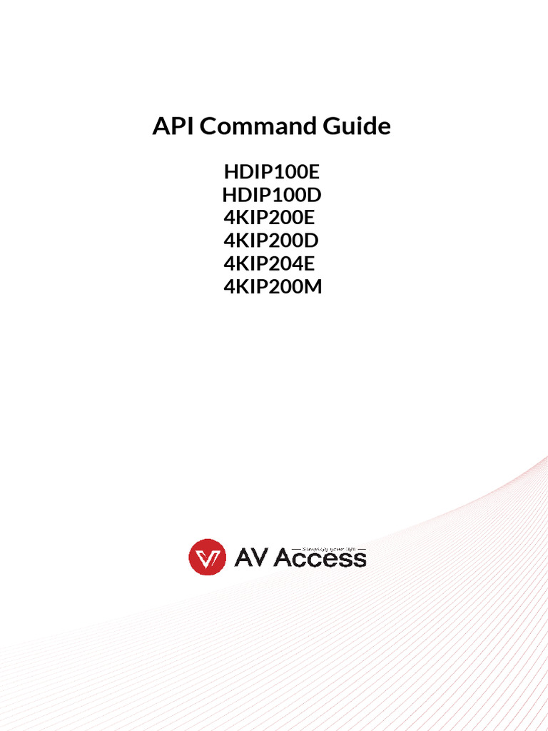 API Command Guide HDIP100 4KIP200 Series V1.0.3 | PDF | Ip Address ...
