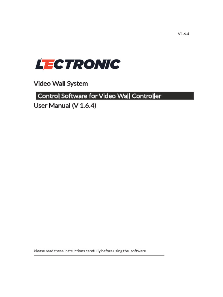 Software Manual 19 Video Wall Controller 1.6.4 en Final | PDF | Window (Computing) | Software