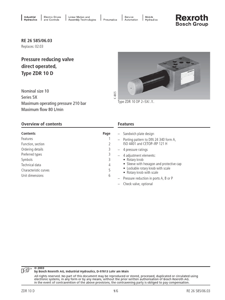 Rexroth R900410880 Datasheet | PDF | Valve | Chemical Engineering
