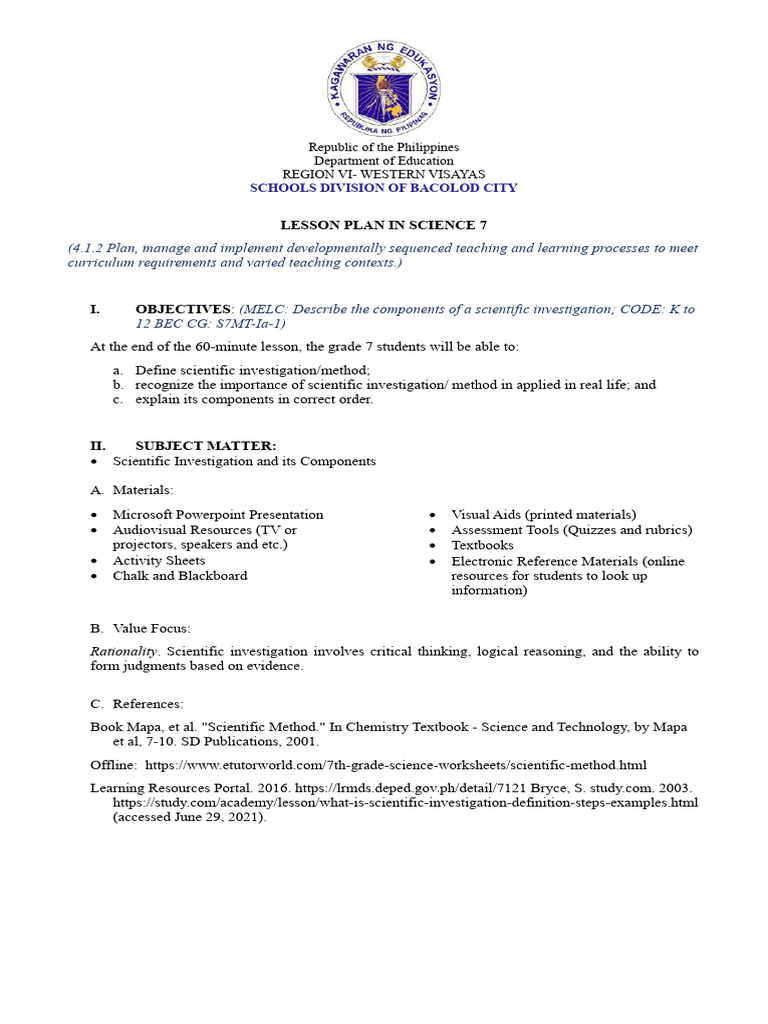 Lesson-Plan-in-Science | PDF | Experiment | Hypothesis