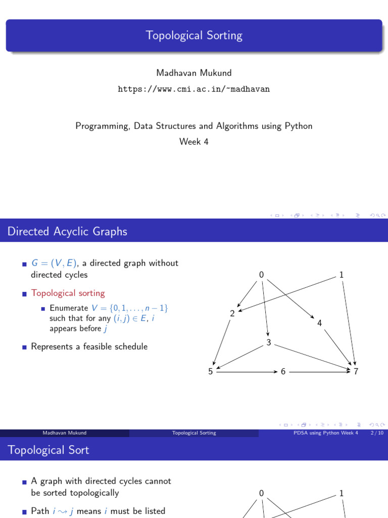 Topological Sorting in Directed Graphs | PDF | Computational Complexity Theory | Combinatorics