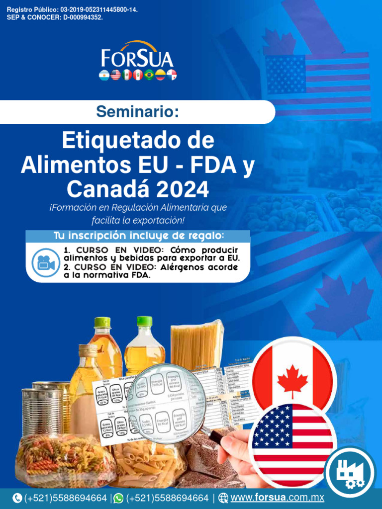 Etiquetado de Alimentos EU FDA y Canada 2024 (20240503083534) | PDF ...