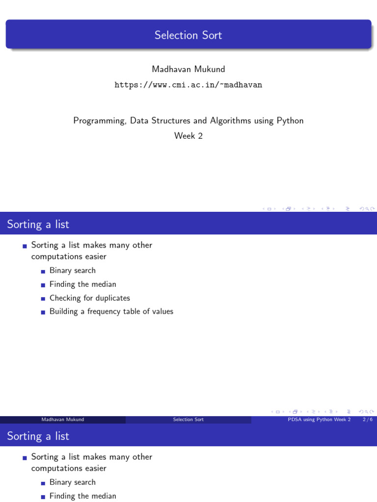Lecture 2.5 - Selection Sort | PDF | Applied Mathematics | Theoretical Computer Science