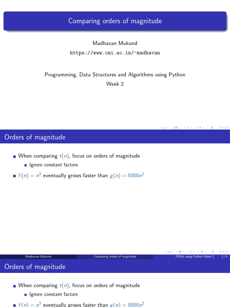 Lecture 2.2 - Comparing Orders of Magnitude | PDF | Discrete ...