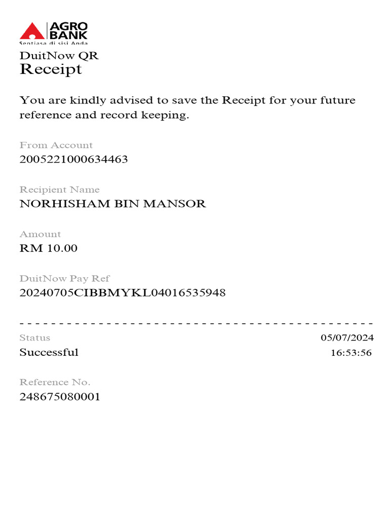 QR Pay Receipt | PDF