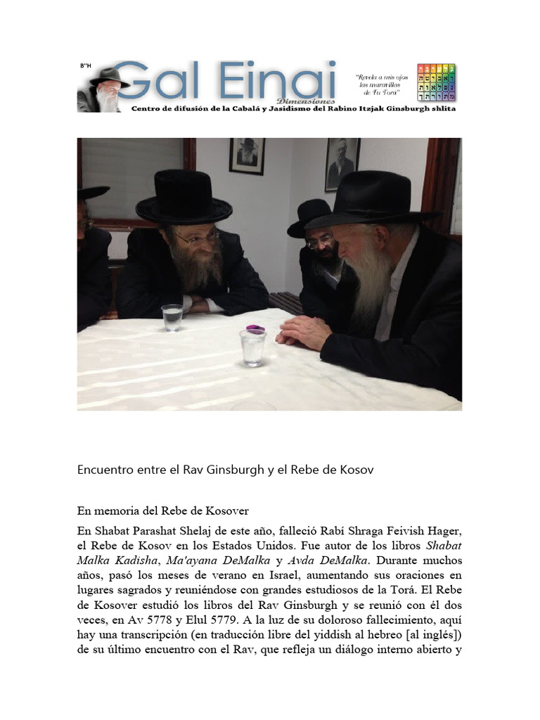 Rab Ginsburgh y Kosover Rebe | PDF | Judaísmo jasídico | Comprensión