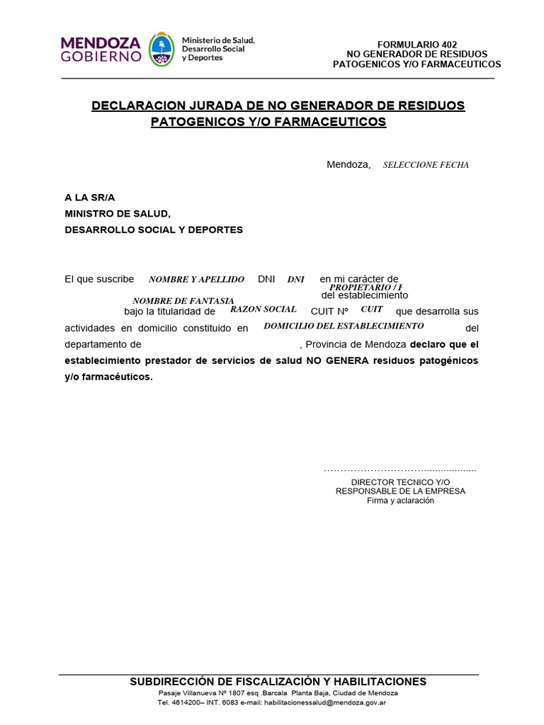 Formulario 402 | PDF