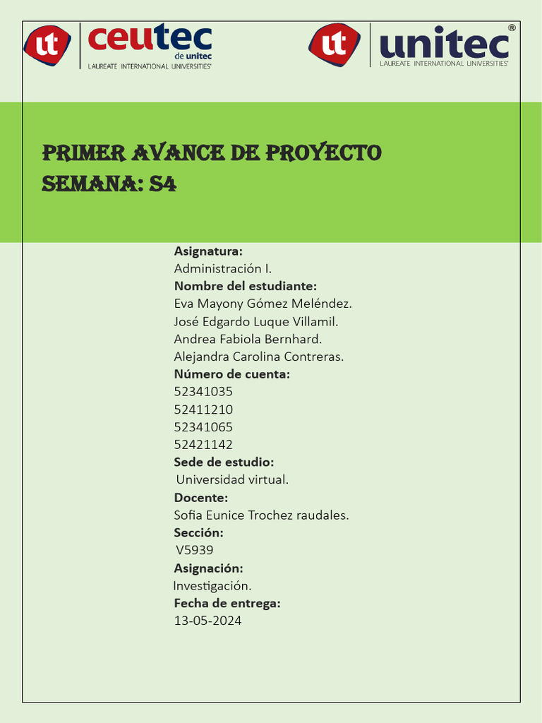 Primer Avance de Proyecto Grupo 3 Administracion I. | PDF | Business | Cooperativa