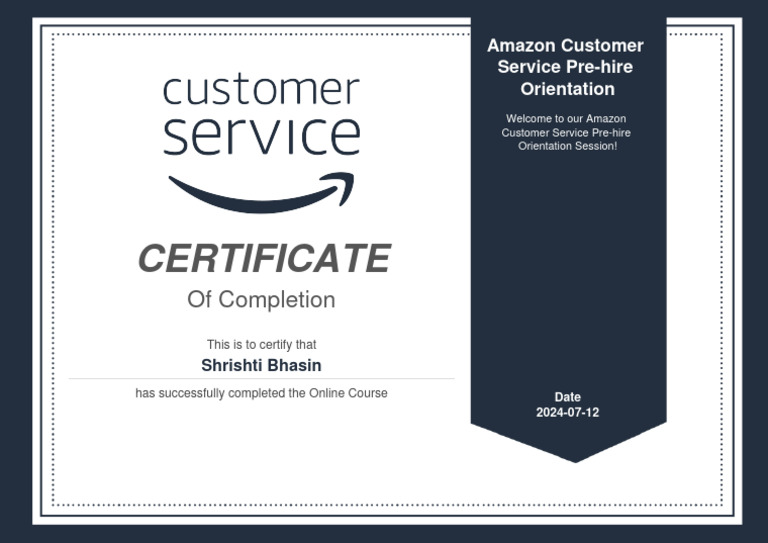 Amazon Pre-hire Orientation Completion | PDF