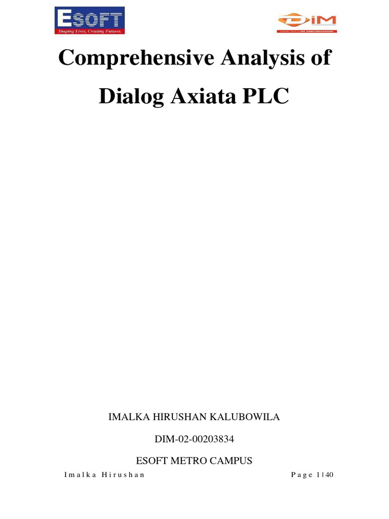 Dialog Axiata PLC Project Analysis | PDF | Project Management ...