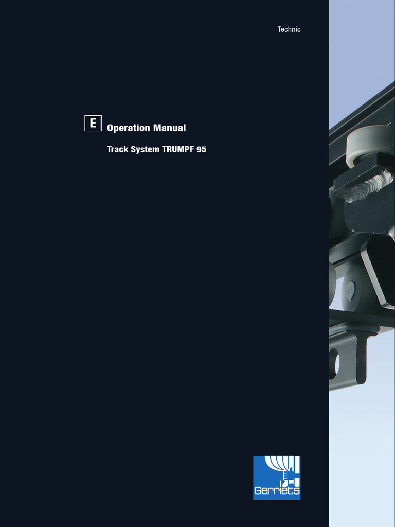 TRUMPF 95 Track System Operation Manual | PDF | Screw | Rope