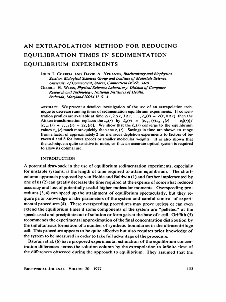 An Extrapolation Method For Reducing Equilibration Pdf Chemical