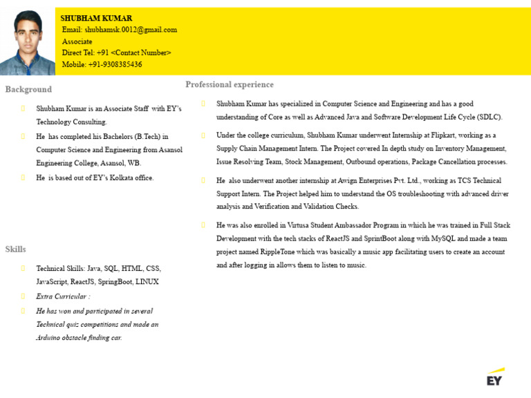 Shubham Kumar Resume | PDF | Business | Computers