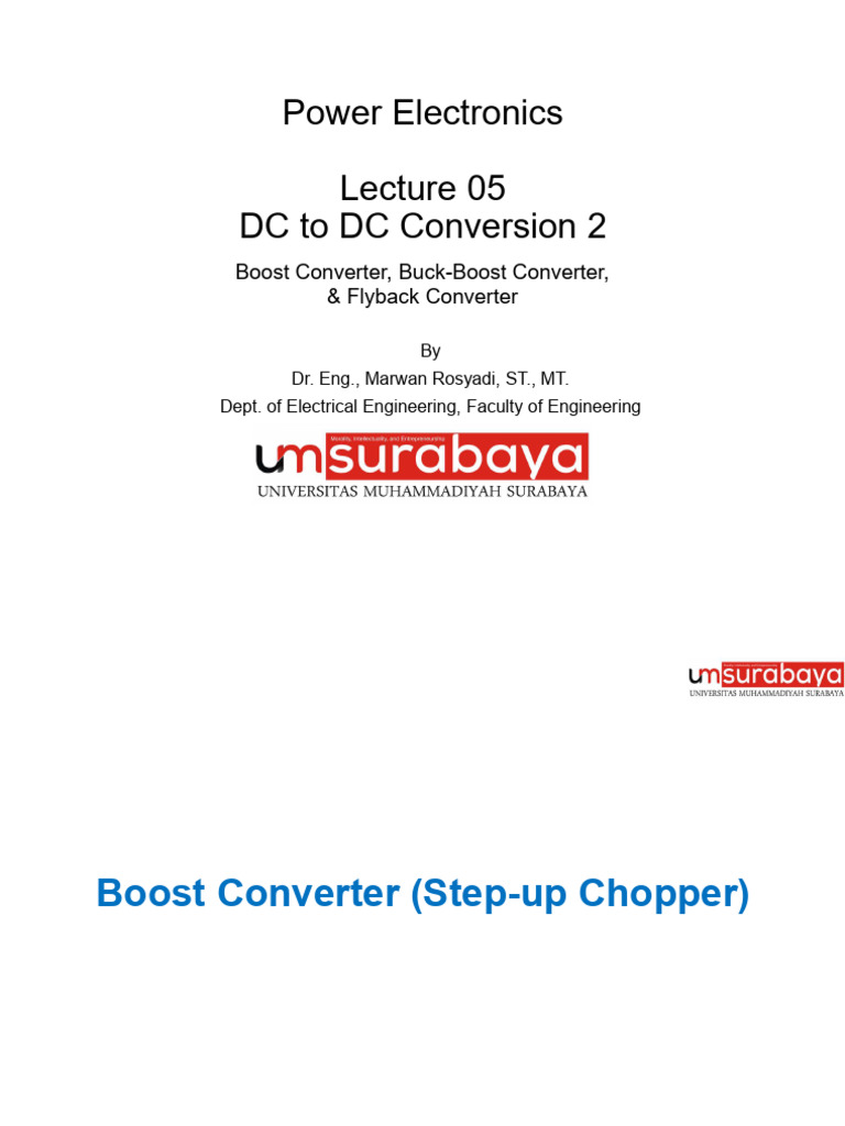 Lecture 5 DC to DC Conversion 2 | PDF | Electronics | Electronic ...