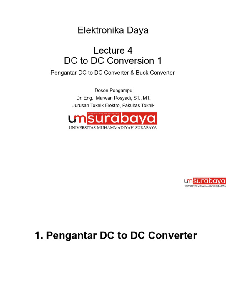 Lecture 4 DC To DC Conversion 1 | PDF | Power Engineering | Electric Power