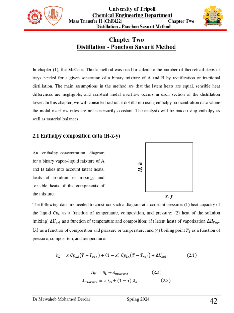 Chapter 2 Distillation - Ponchon Savarit Method | PDF | Distillation | Phases Of Matter