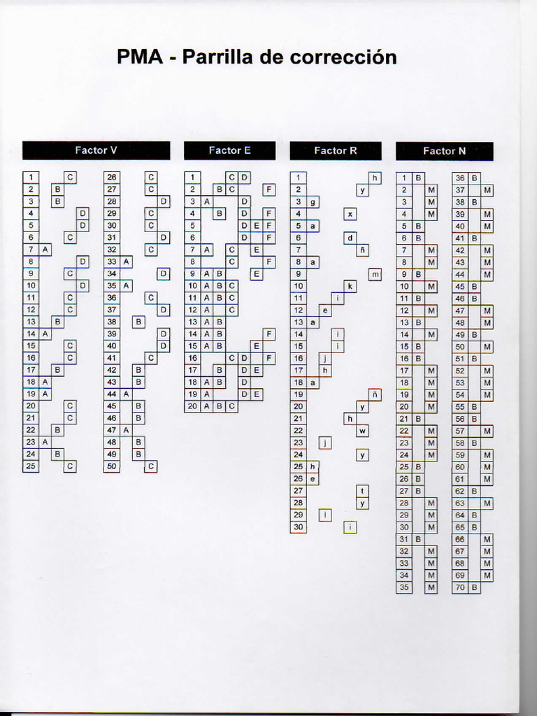 Parrilla de Calificación - Pma | PDF