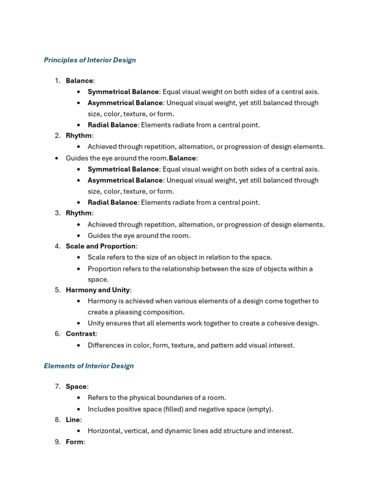 Interior Design Notes | PDF