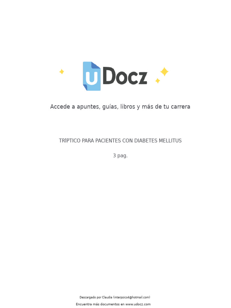 Triptico para Pacien 806751 Downloadable 5363395 | PDF | Diabetes ...
