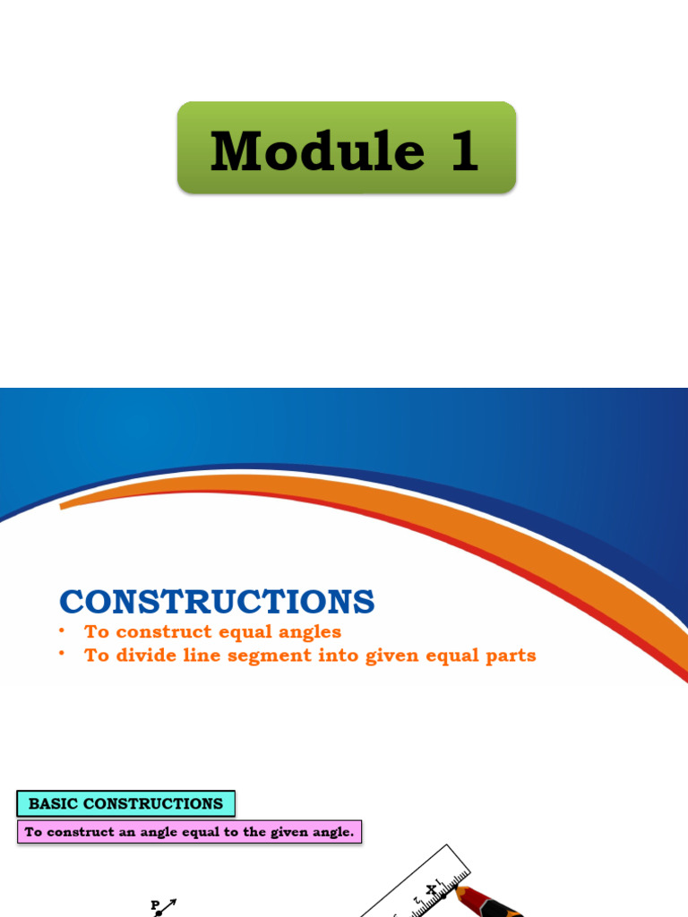 Construction Lecture 1 | PDF | Classical Geometry | Euclid