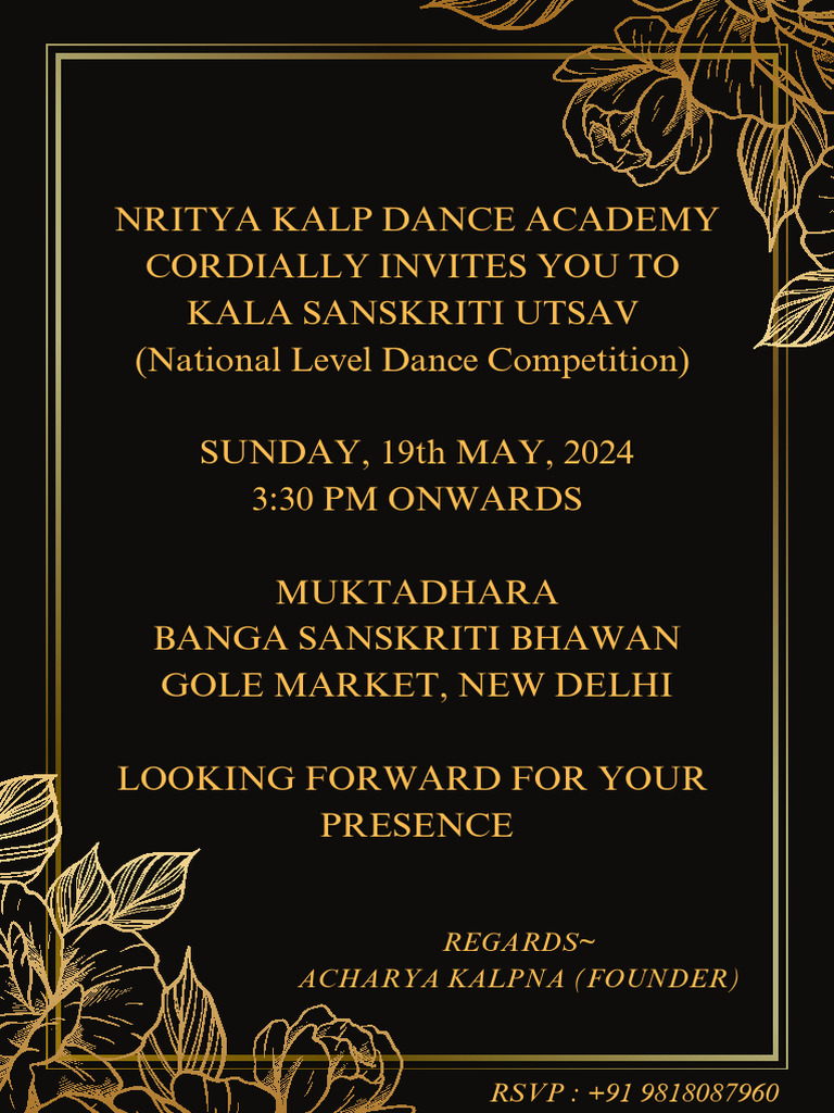 Kala Sanskriti Utsav Invitation - 20240511 - 103305 - 0000 | PDF