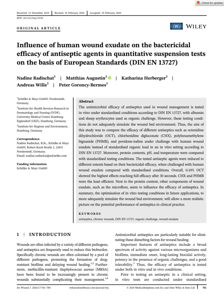 International Wound Journal - 2020 - Radischat - Influence of human ...