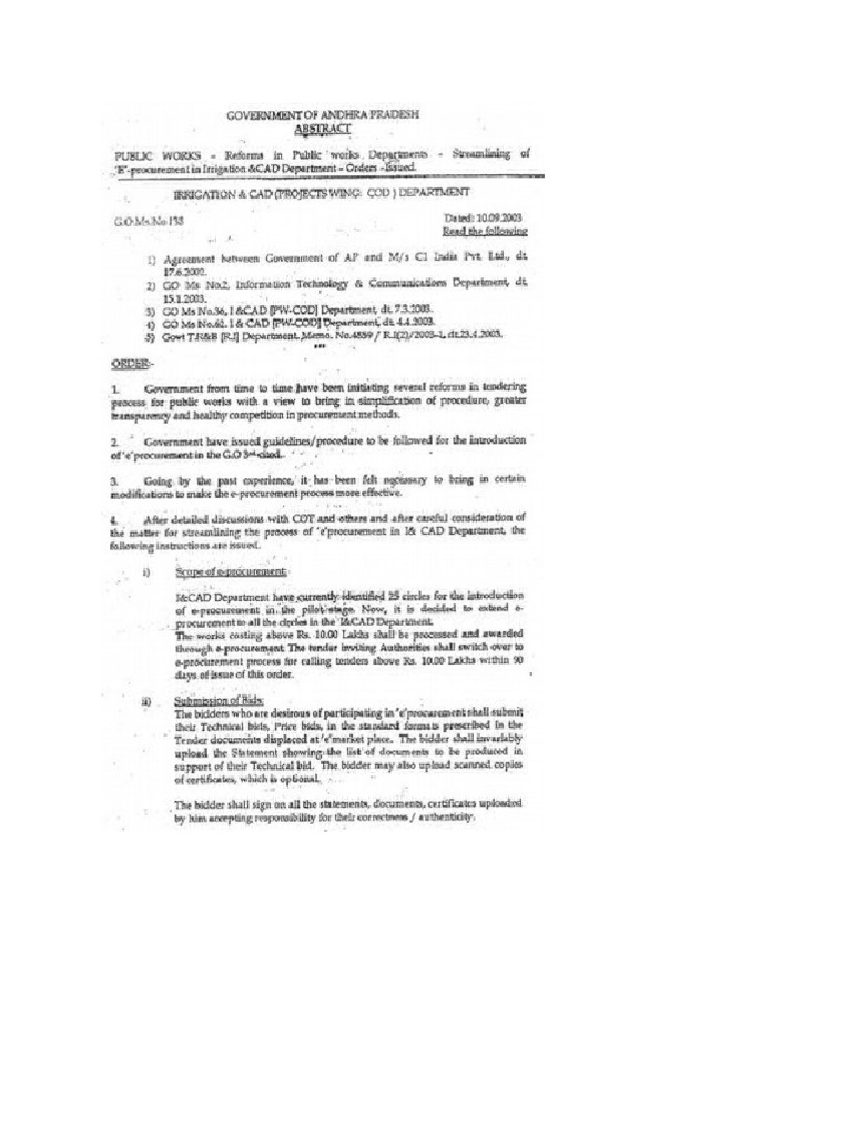 GO Ms No 138 | PDF