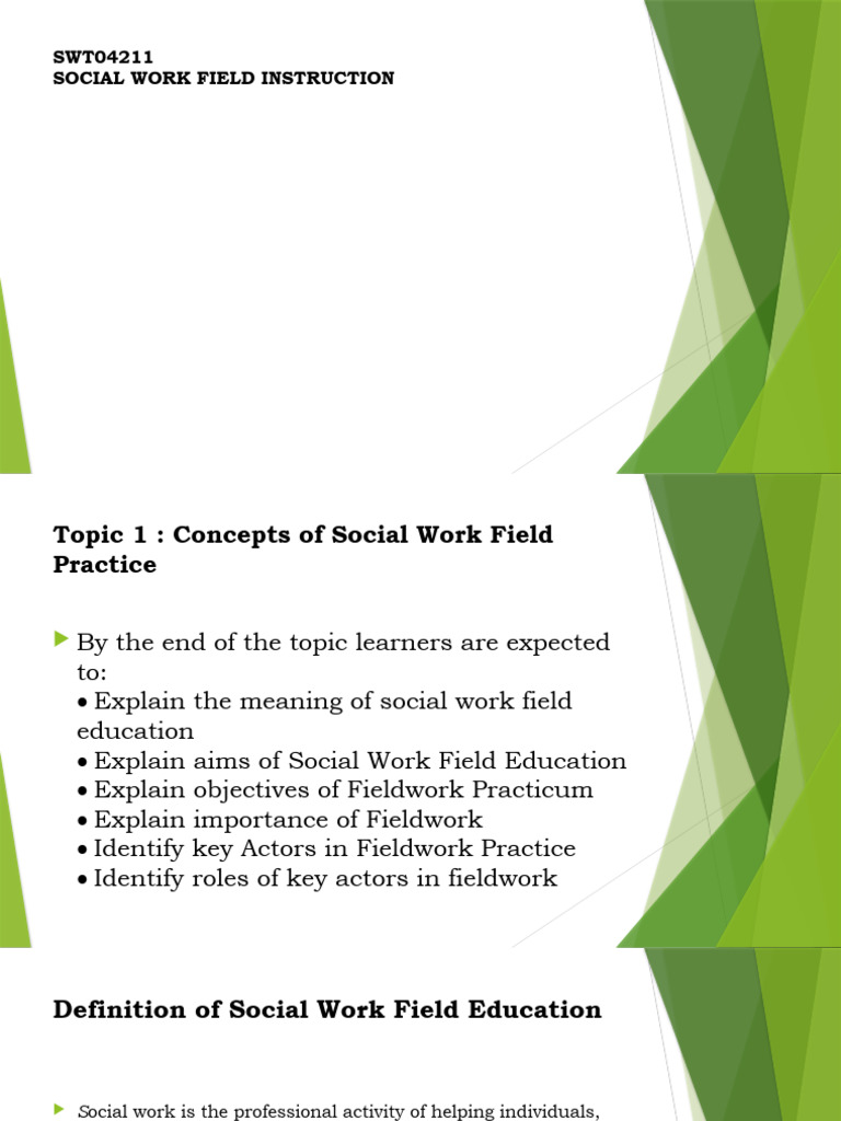 Field Instruction Top 1 To 6 | PDF | Social Work | Learning