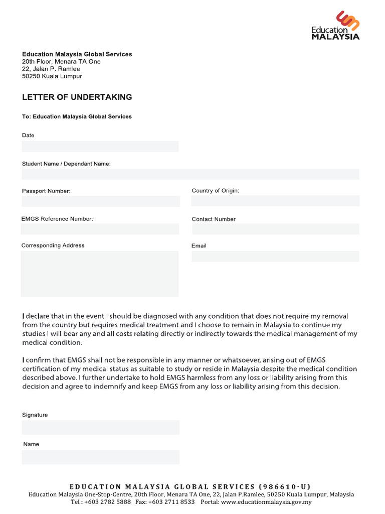 Letter of Undertaking | PDF