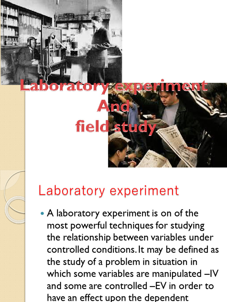 Labortary Ex and Field Ex | PDF | Experiment | Dependent And ...