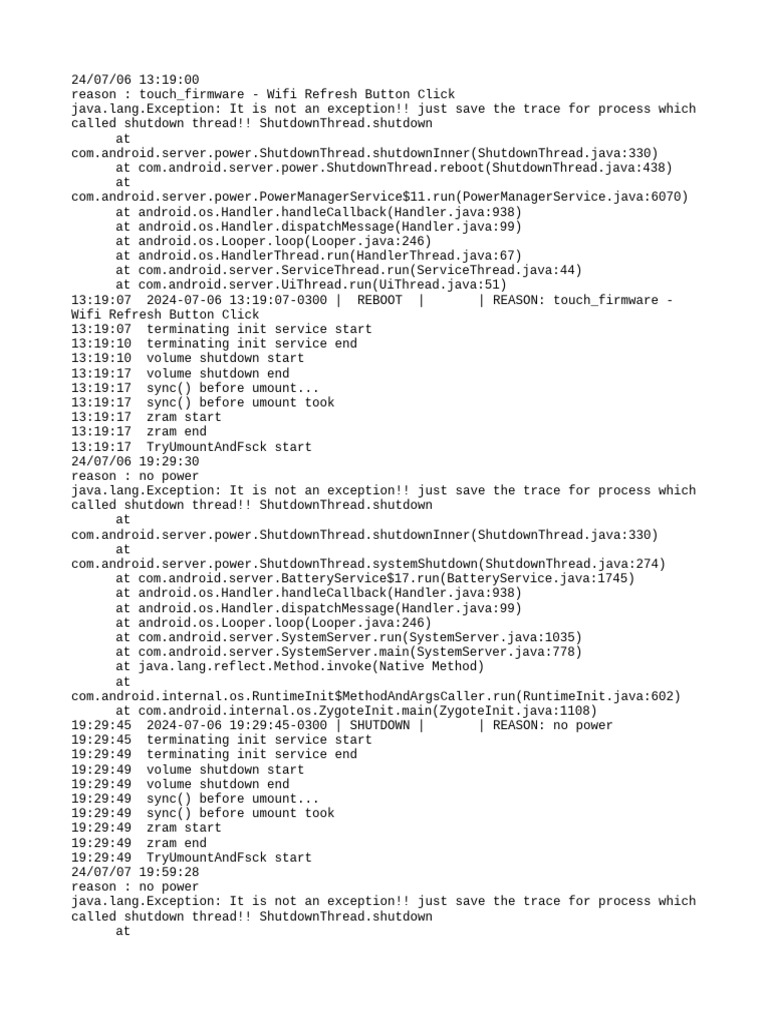 Power Off Reset Reason | PDF | Java (Programming Language) | Computer Science
