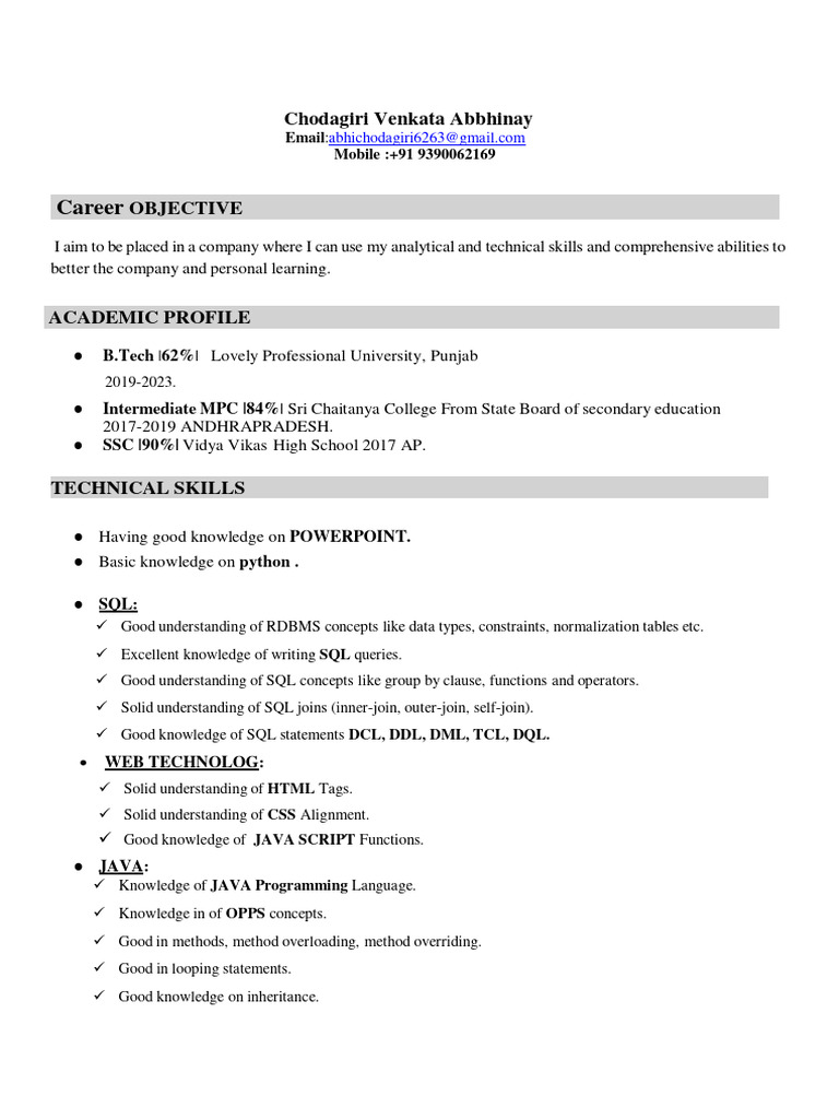 Resume of AAA | PDF | Sql | Databases
