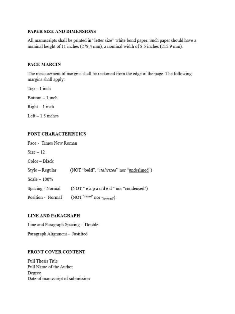 Formatting Guidelines MEE 040 | PDF