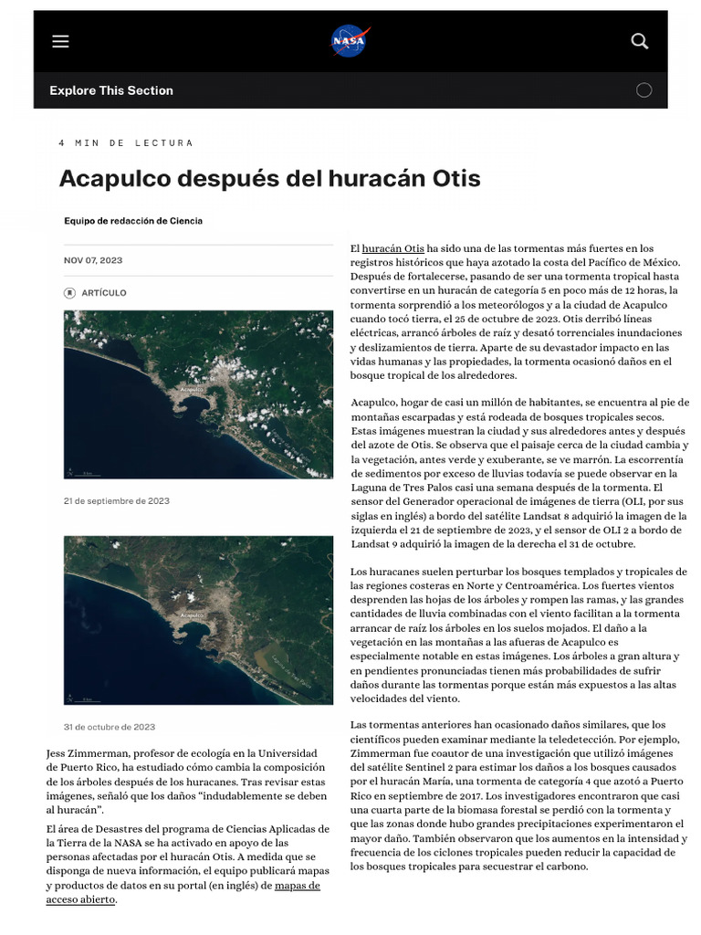 Impacto del huracán Otis en Acapulco | PDF | Ciclones tropicales ...